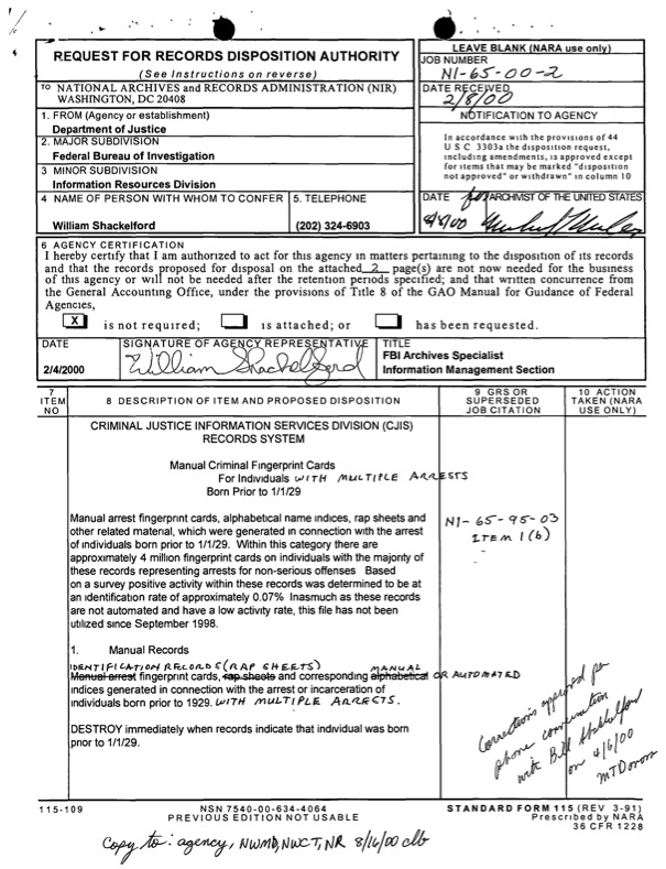 If the Privacy Act was the reason that Ron Tammen’s fingerprints were ...